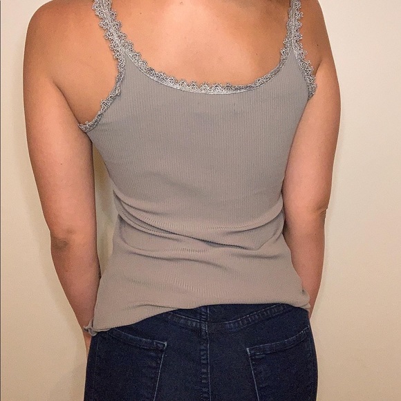 Tops | Vintage Late 9s Lacy Grey Top | Poshmark